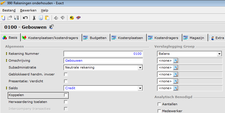 Categoriseren van grootboekrekeningen